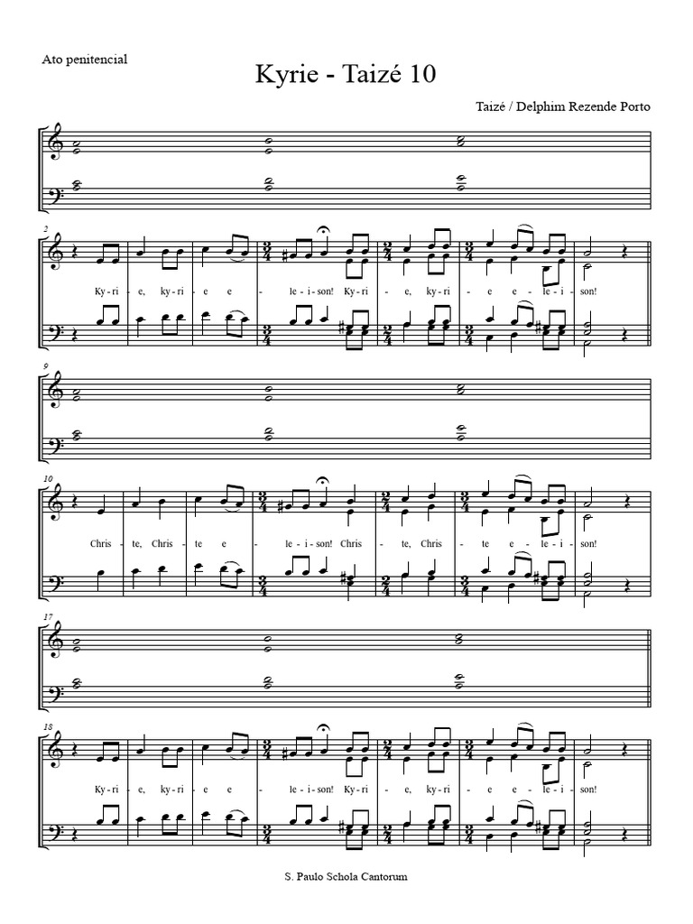 Kyrie 10 Taizé sem texto | PDF