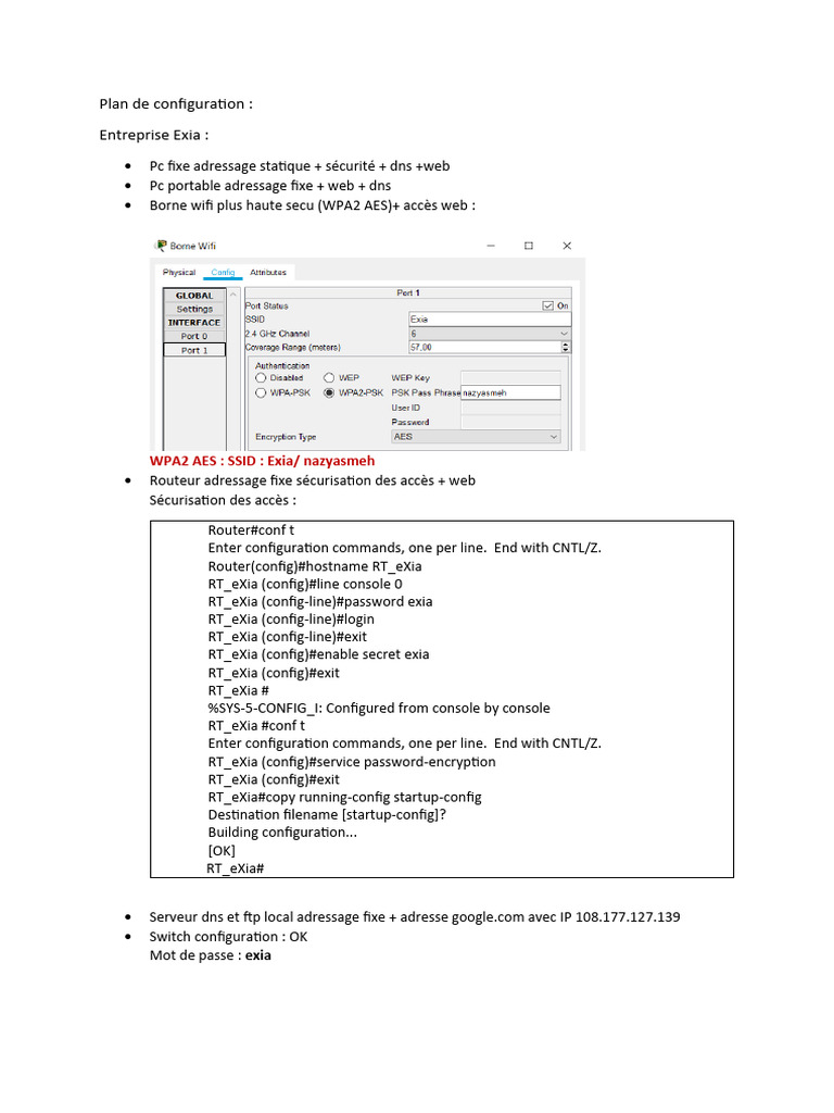Plan de Configuration | PDF | Ip Address | I Pv6
