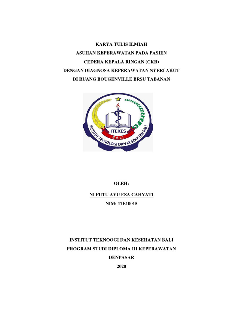 Kti Cedera Kepala Ringan Esa Cahyati d3 Kep Fix-Dikonversi | PDF | Pengembangan Diri