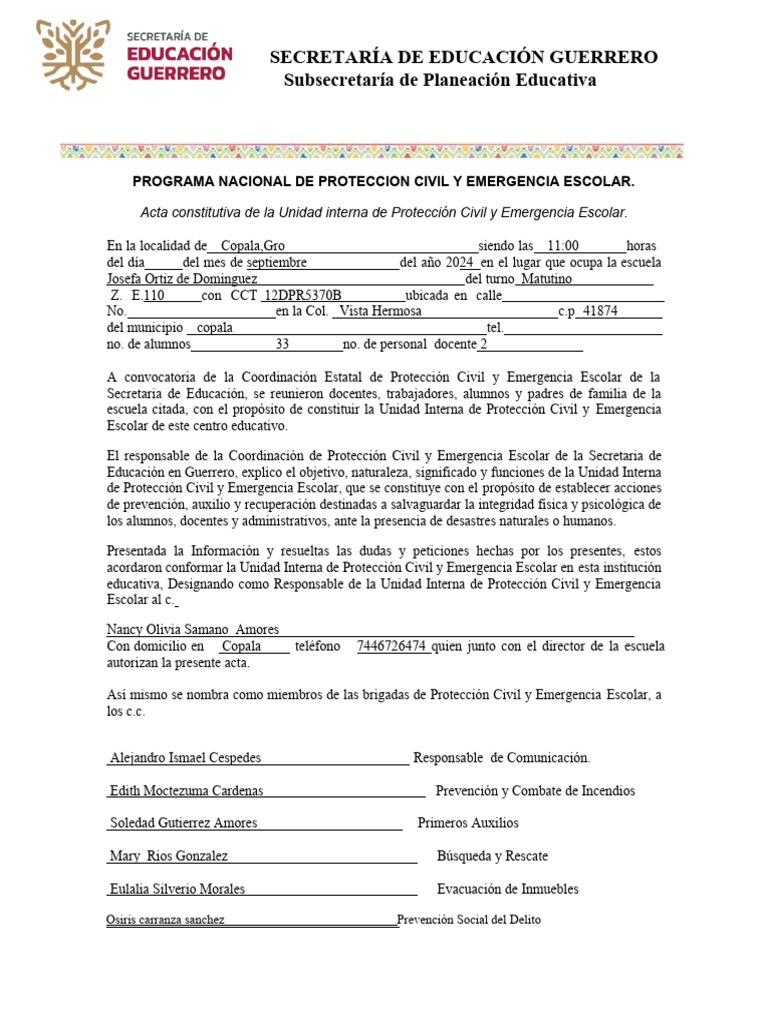 Acta de Proteccion Civil | PDF | Defensa Civil | Gobierno