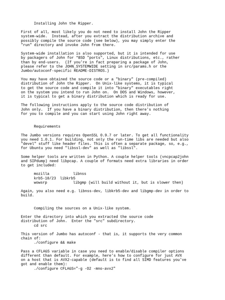 John - INSTALL | PDF | Computers | Technology & Engineering