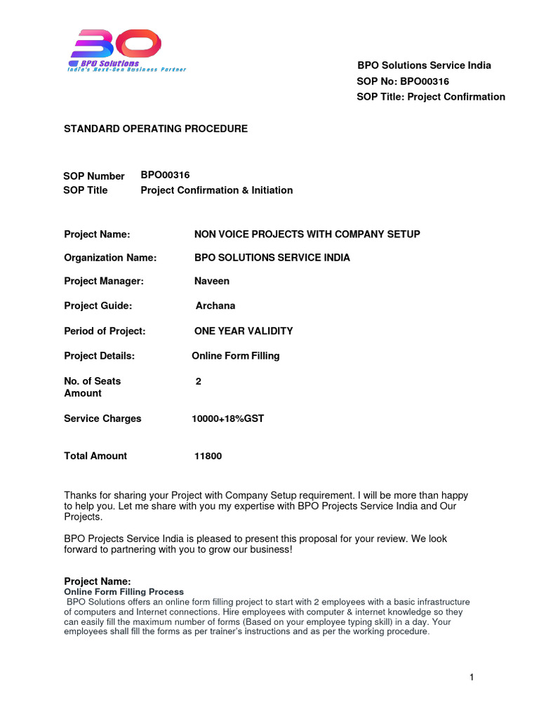 Sop FF-1 | PDF | Outsourcing | Internet