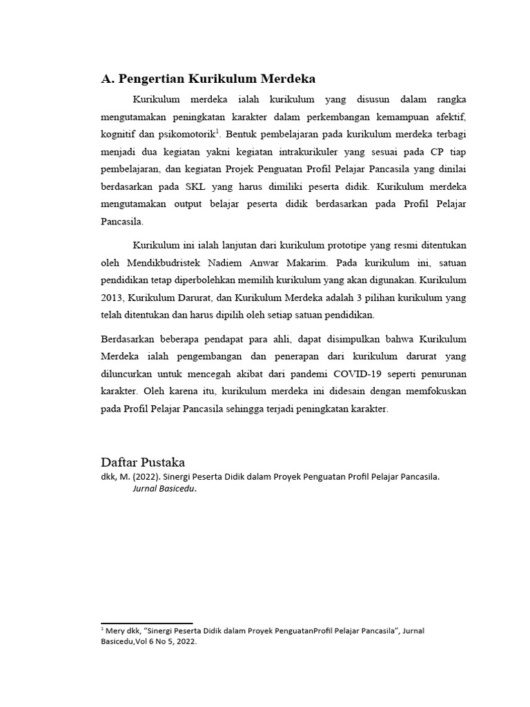 pengertian kurikulum merdeka | PDF