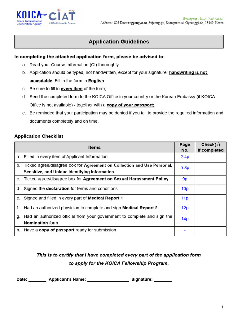 2-1. Application Form (For Invitational Training) | PDF