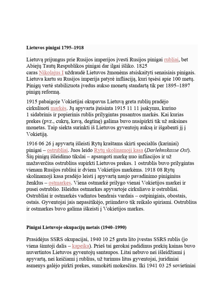 Lietuvos Pinigai 1795 | PDF