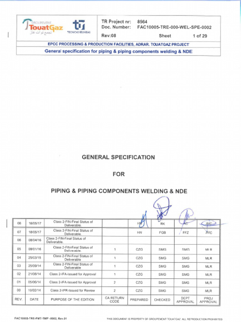 FAC10005-TRE-000-WEL-SPE-0002_08_folio0 NDT | PDF