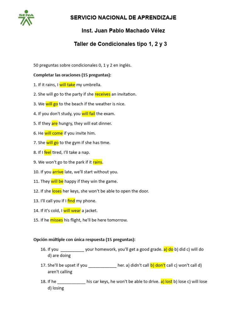 0, 1 N' 2 Conditionals Task Victor Sanchez | PDF