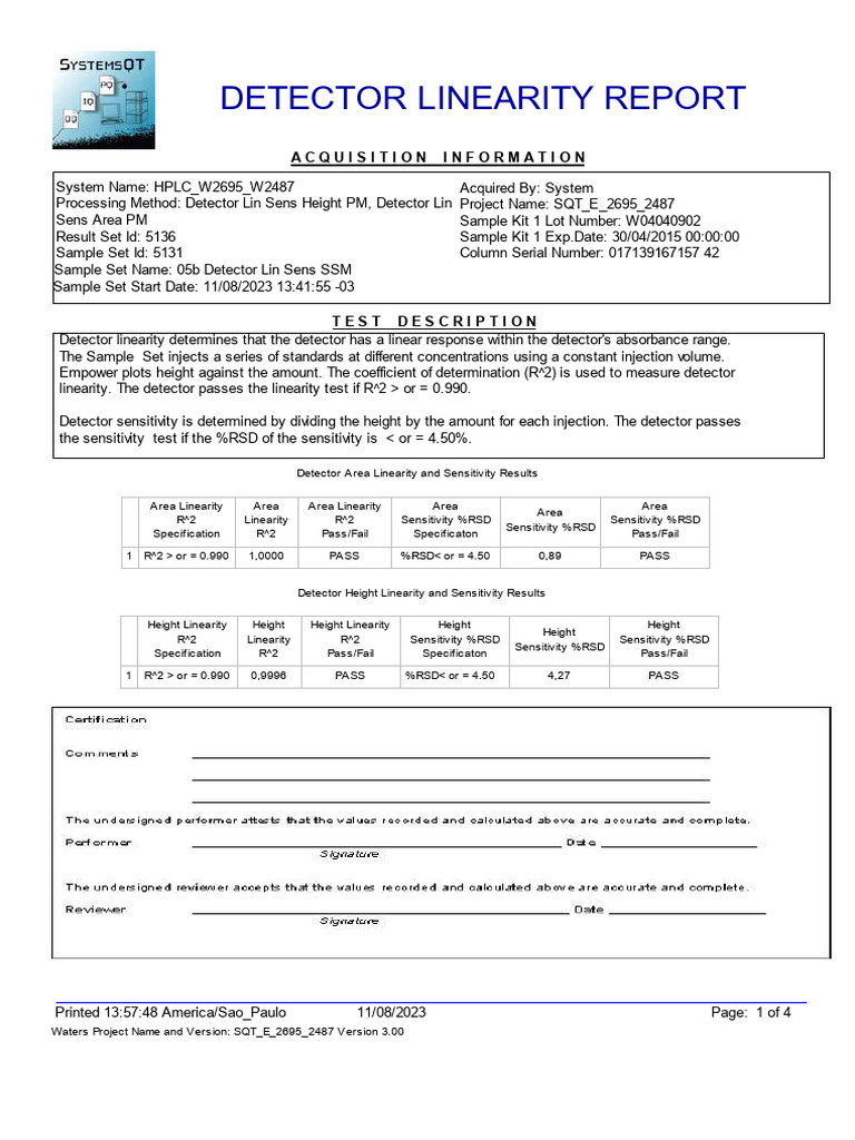 05b Detector Lin Sens SSM | PDF