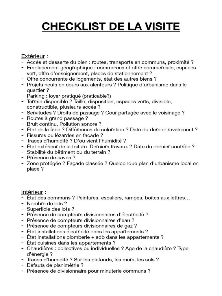 Checklist Visite | PDF