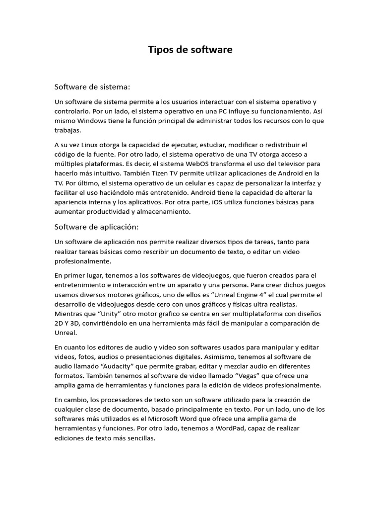 Tipos de Software | PDF