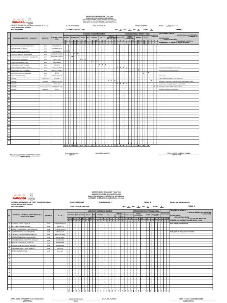 FORMATO F2 y 3 | PDF | Educación Secundaria | Etapas educativas