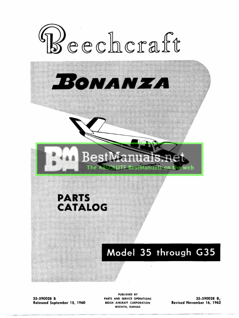 Beechcraft Bonanza Model 35 G35 Parts Catalog | PDF | Landing Gear ...
