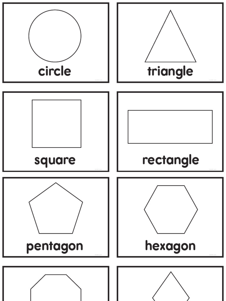 BW 2D Shape Flash Cards | PDF