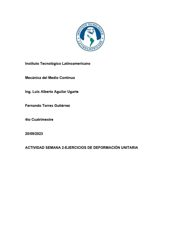 Actividad Semana 2-Ejercicios de Deformación Unitaria | PDF