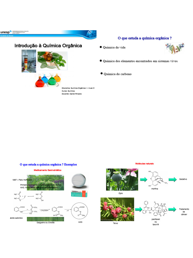 Aula 01 - Introducao A Quimica Organica - Parte 1 | PDF Aula 01 - Introducao A Quimica Organica - Parte 1 | PDF
