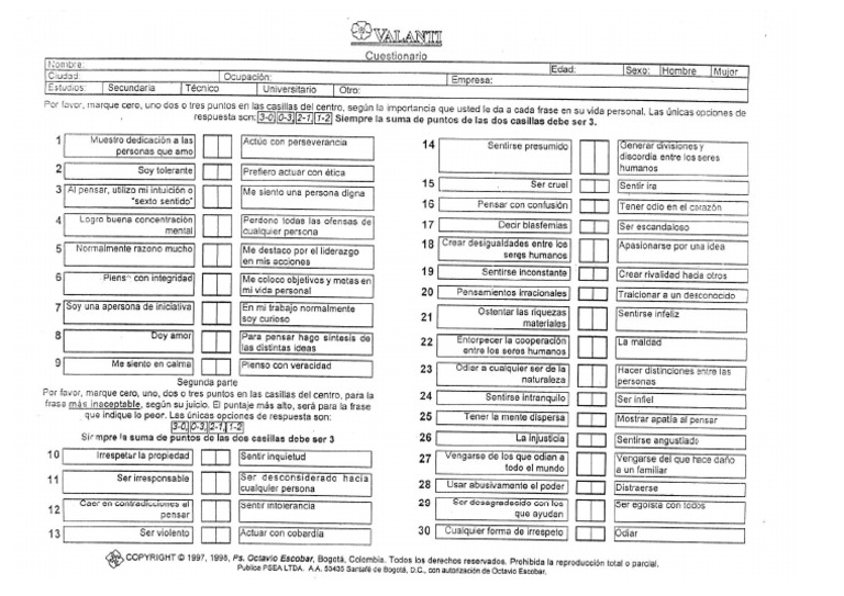 Prueba Valanti | PDF