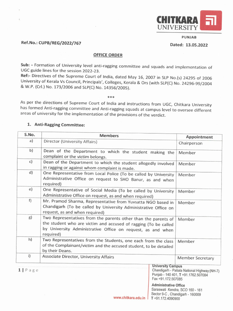 Anti-Ragging-Committee | PDF