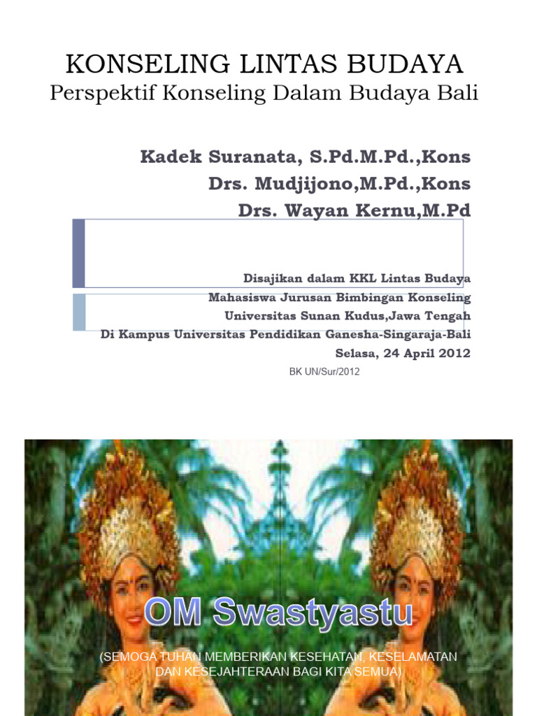 Konseling Lintas Budaya Perspektif Konseling Dalam Budaya Bali | PDF | Ilmu Sosial | Agama ...