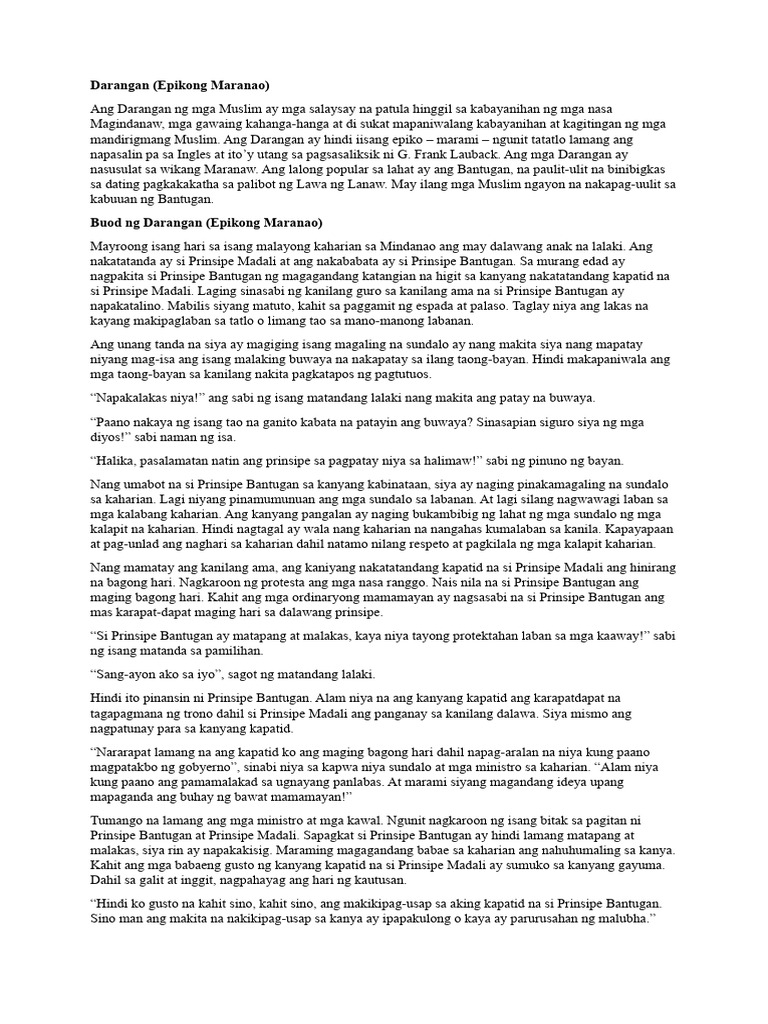 Darangan Epiko | PDF