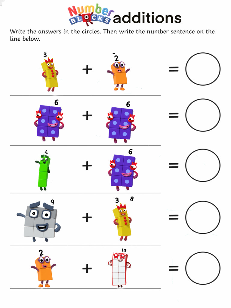 Numberblocksmathsadditionsandnumbersto10 1 | PDF