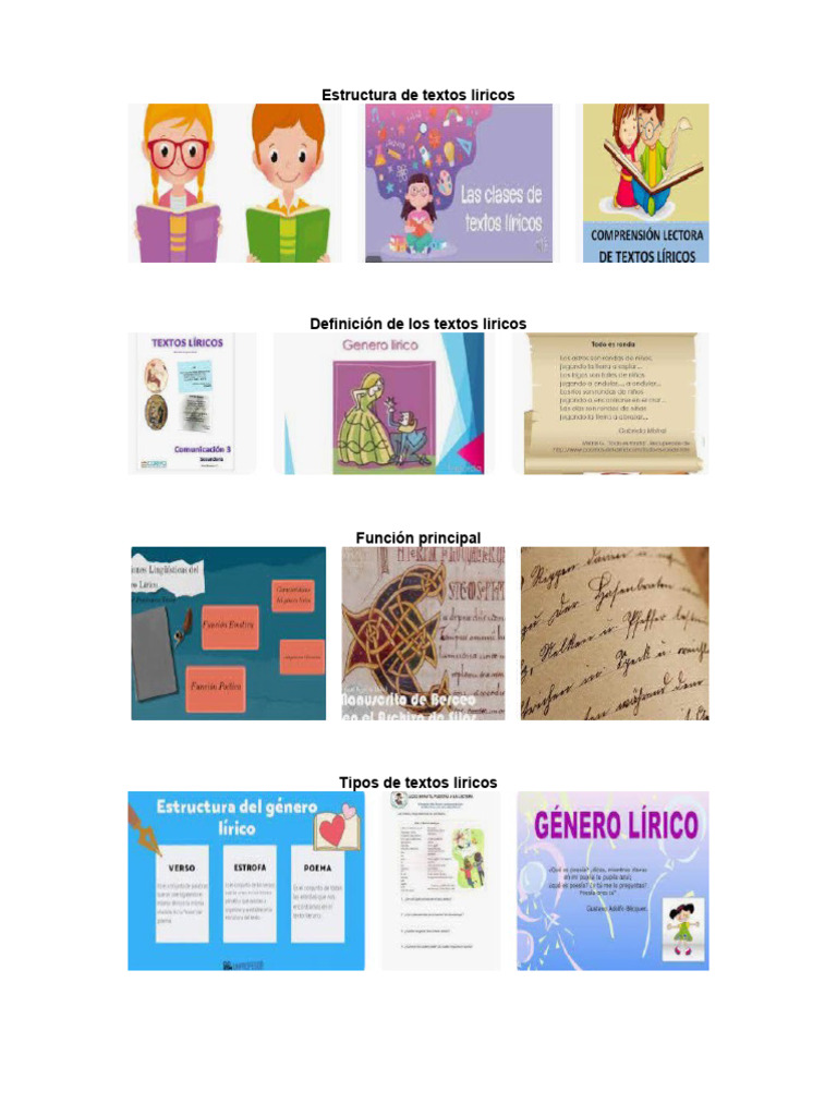 Estructura de Textos Liricos | Descargar gratis PDF | Literatura ...