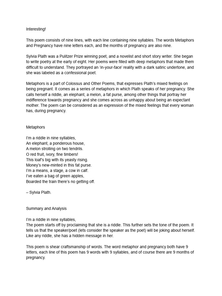 Poem Metaphors | PDF | Language Arts & Discipline