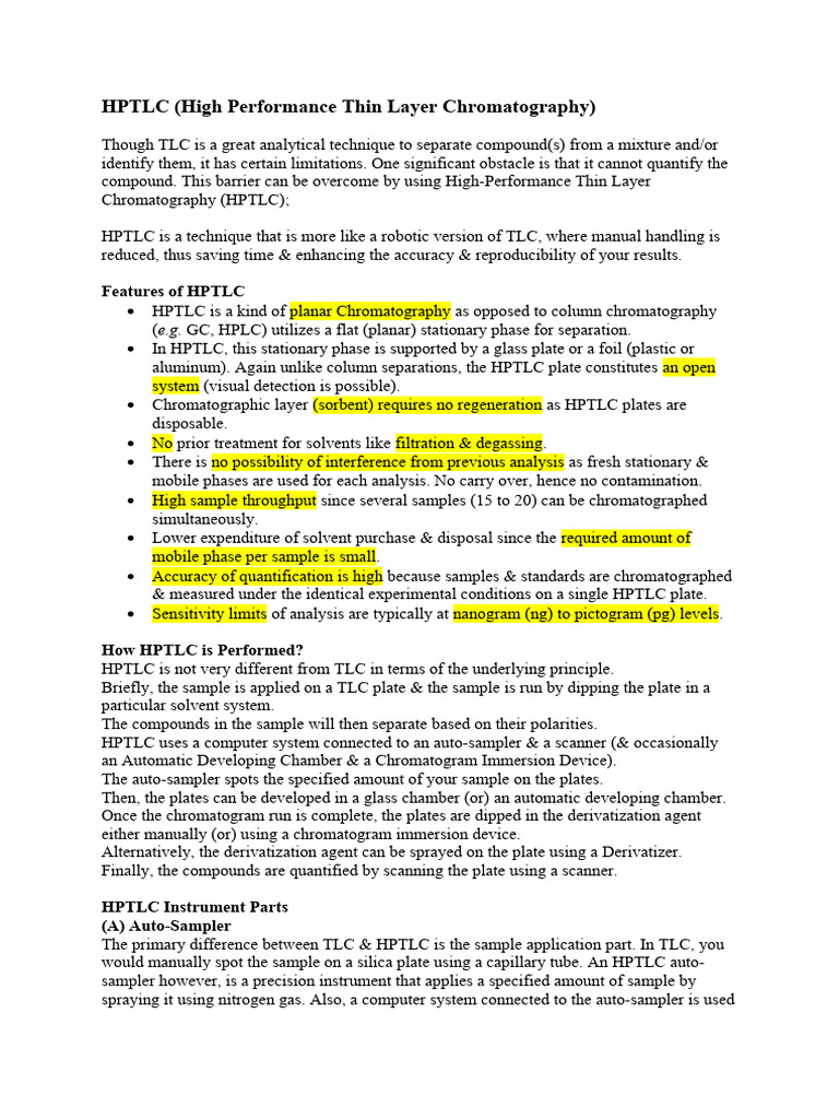 HPTLC | PDF