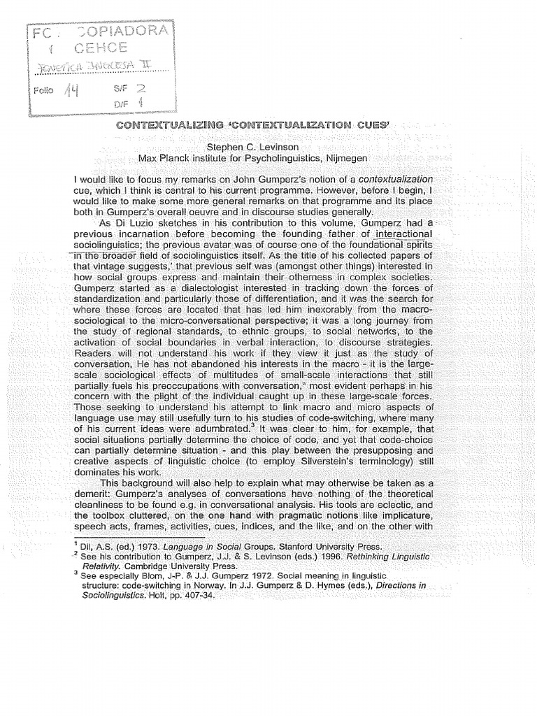 Contextualizing 'Contextualization Cues' | PDF Contextualizing 'Contextualization Cues' | PDF
