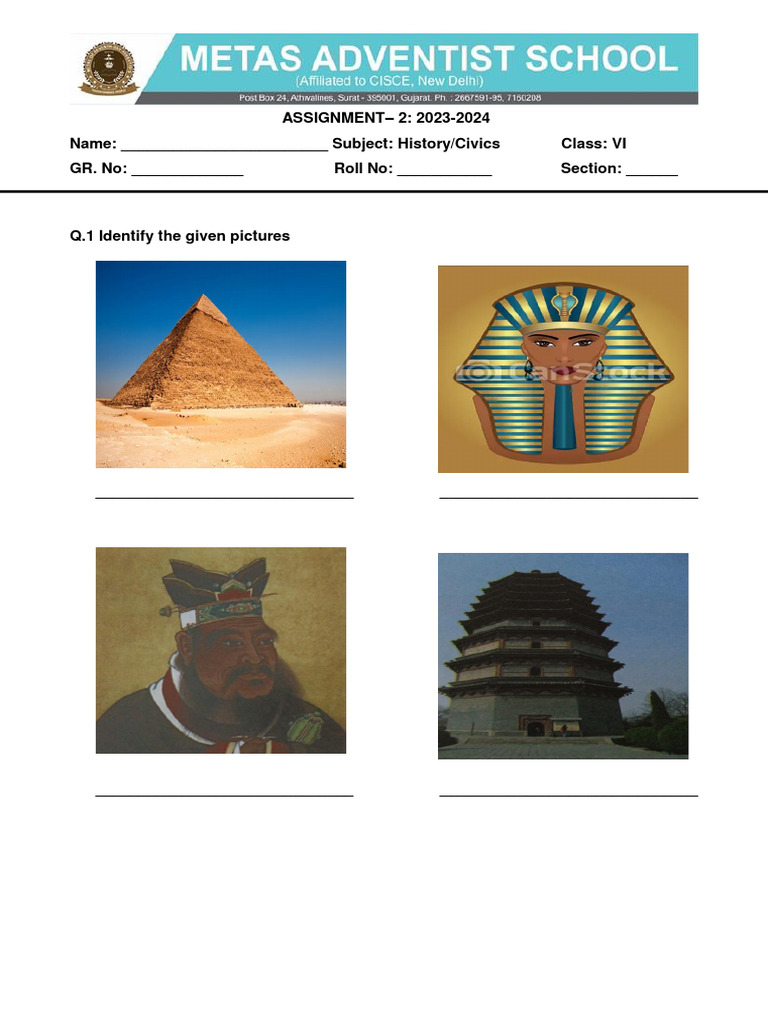 History Assignment for Class VI | PDF