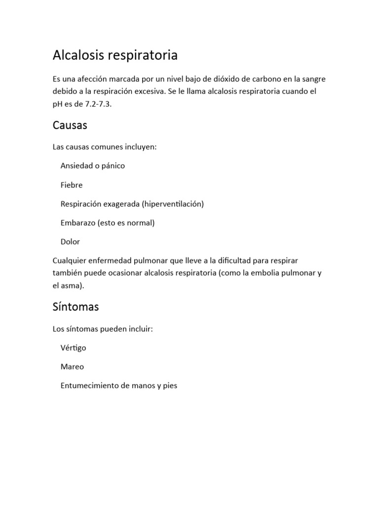 Alcalosis Respiratoria | PDF