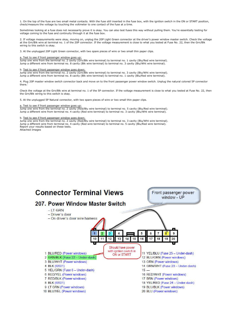 2005 Power Window Crib Test Sheet | PDF