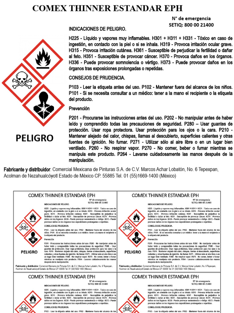 Comex Thinner Estandar Eph | PDF