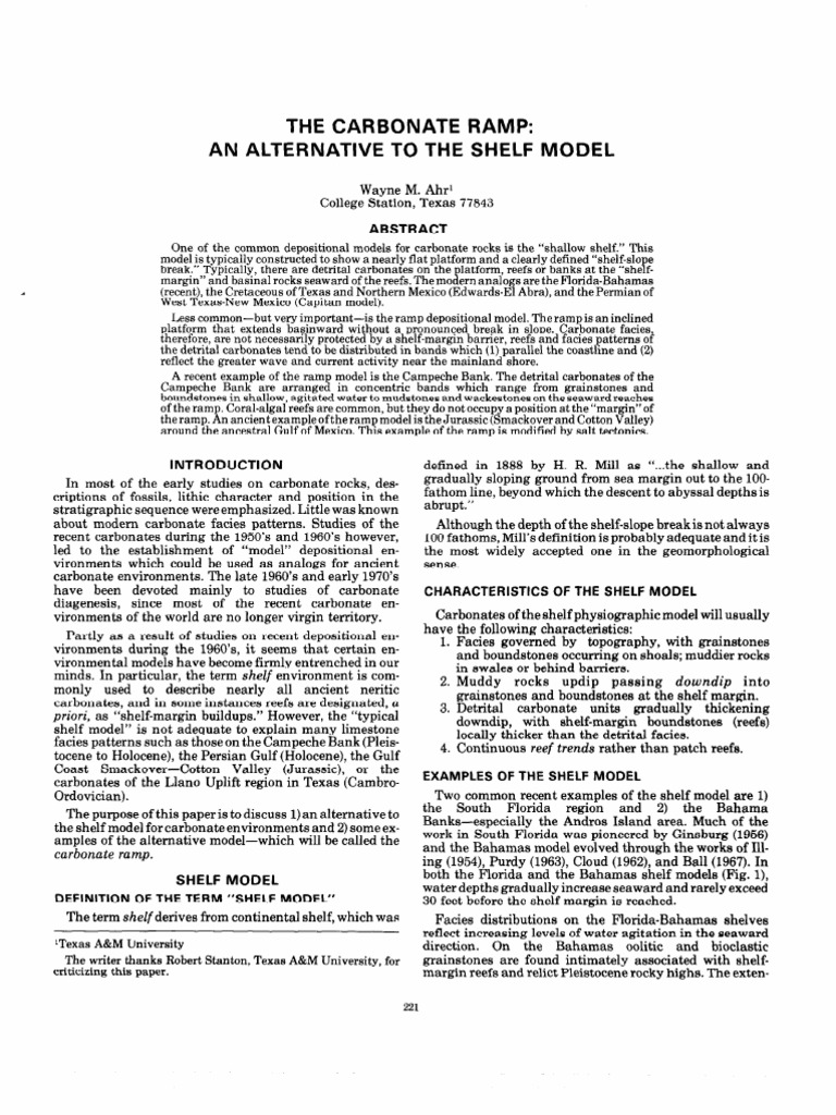 Ahr-1973 Carbonate Ramp | PDF