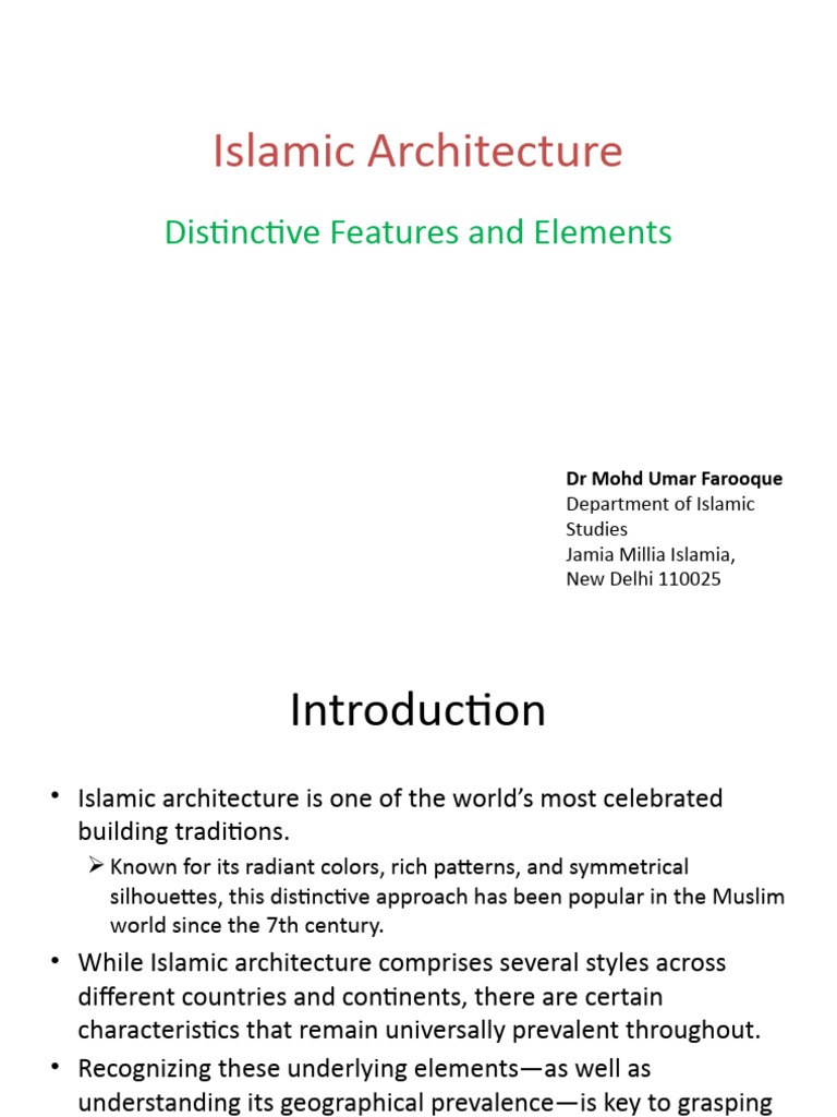 Key Elements of Islamic Architecture | PDF | Dome | Column