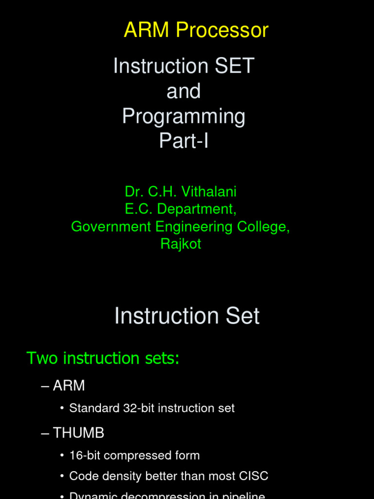 Topic 3 ARM Instruction Set Part - 1 | PDF | 64 Bit Computing | Computer Engineering