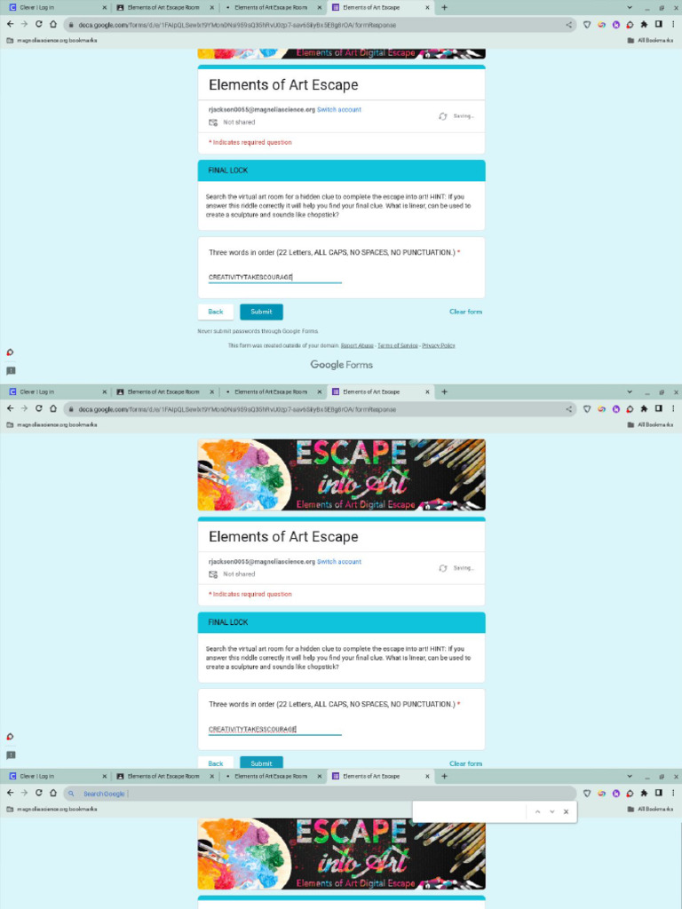 Rylan Jackson - Elements of Art Escape Room | PDF
