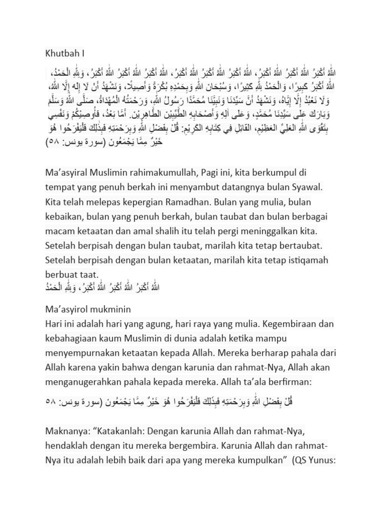 Khutbah I | PDF Khutbah I | PDF
