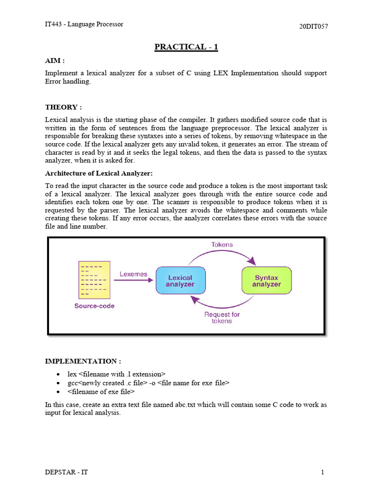 Lexical Analyzer & Parser Implementation | PDF | Teaching Methods & Materials