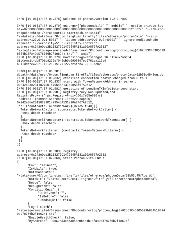 Photon Log (0xb2f1e624) | PDF | Internet Protocols | Software