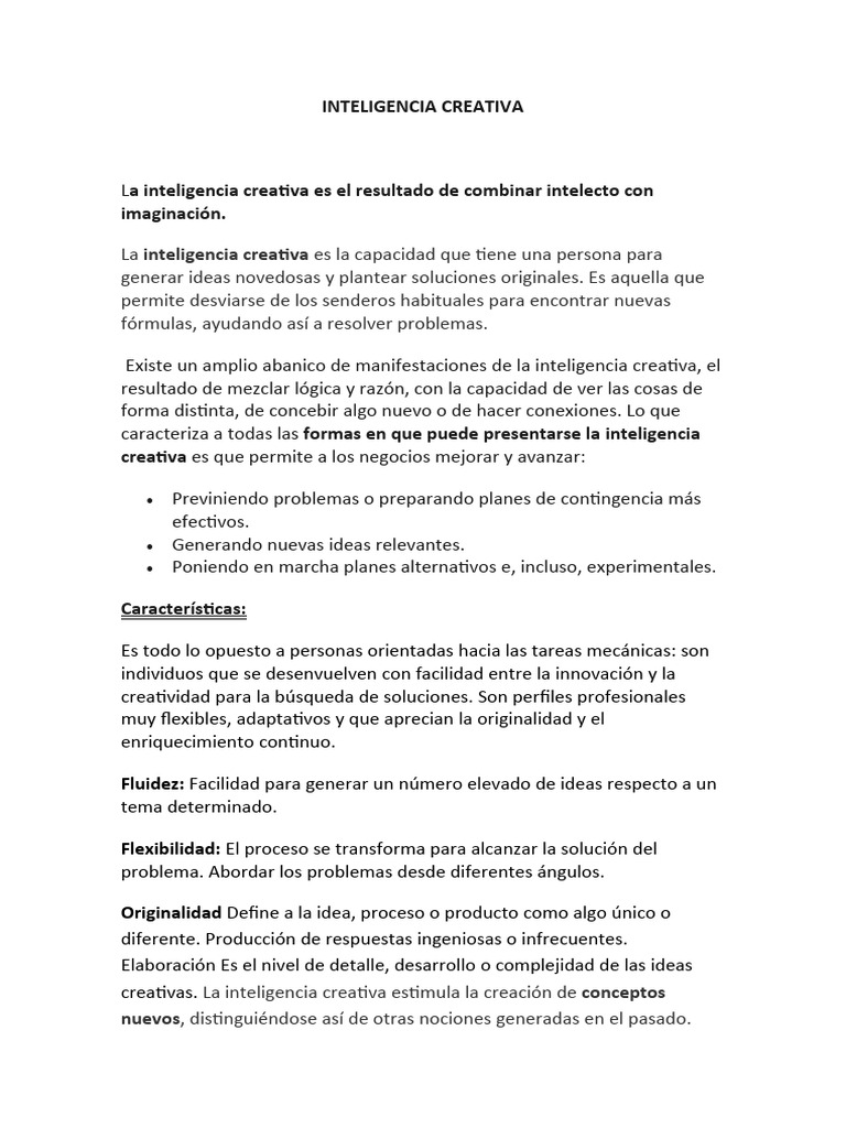 Inteligencia Creativa | PDF