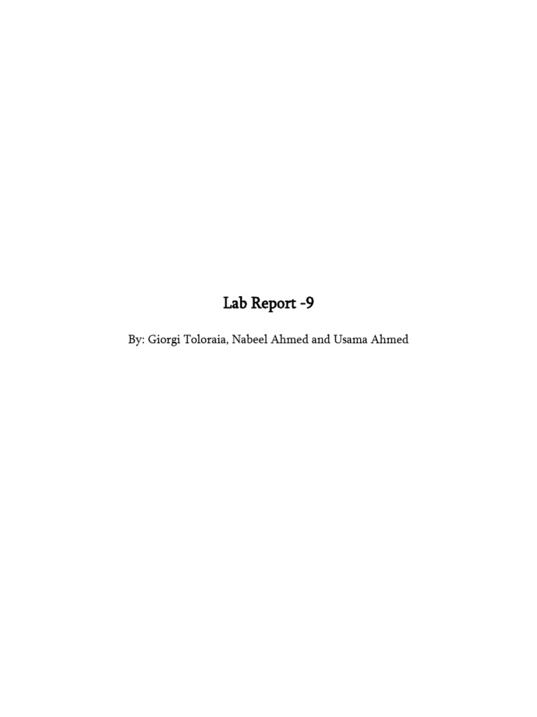 Lab Report 9 | PDF Lab Report 9 | PDF
