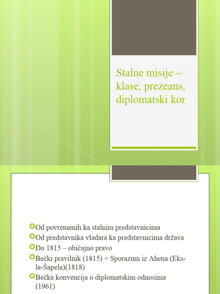 Stalne Diplomatske Misije | PDF