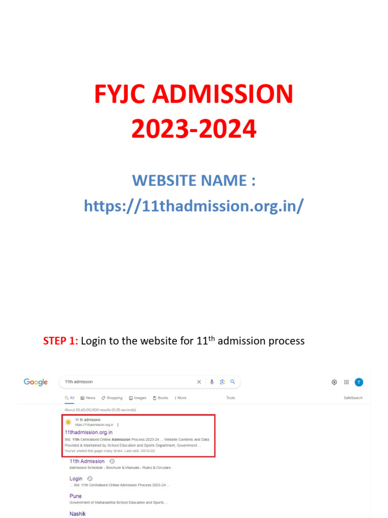 FYJC Admission Part1 Form | PDF | Password | Computer Security