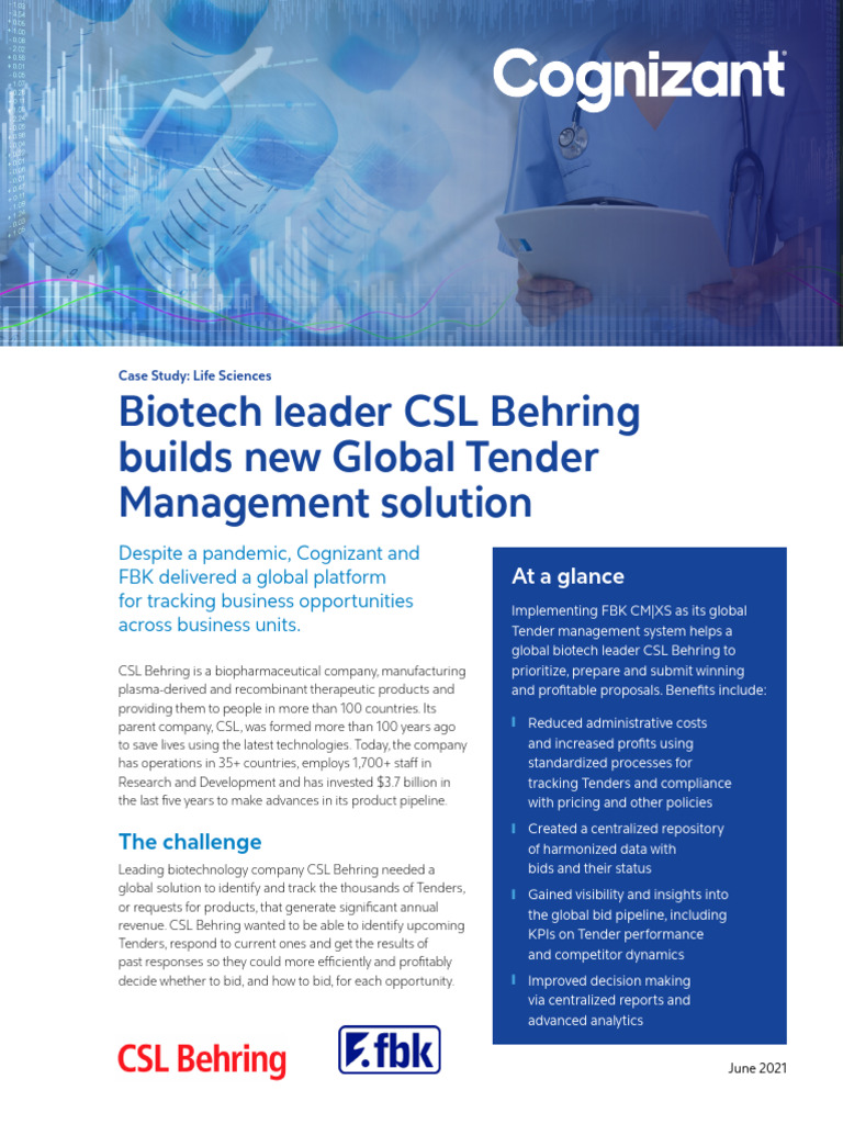 Cognizant Biotech-Leader-Csl-Behring-Builds-New-Global-Tender ...