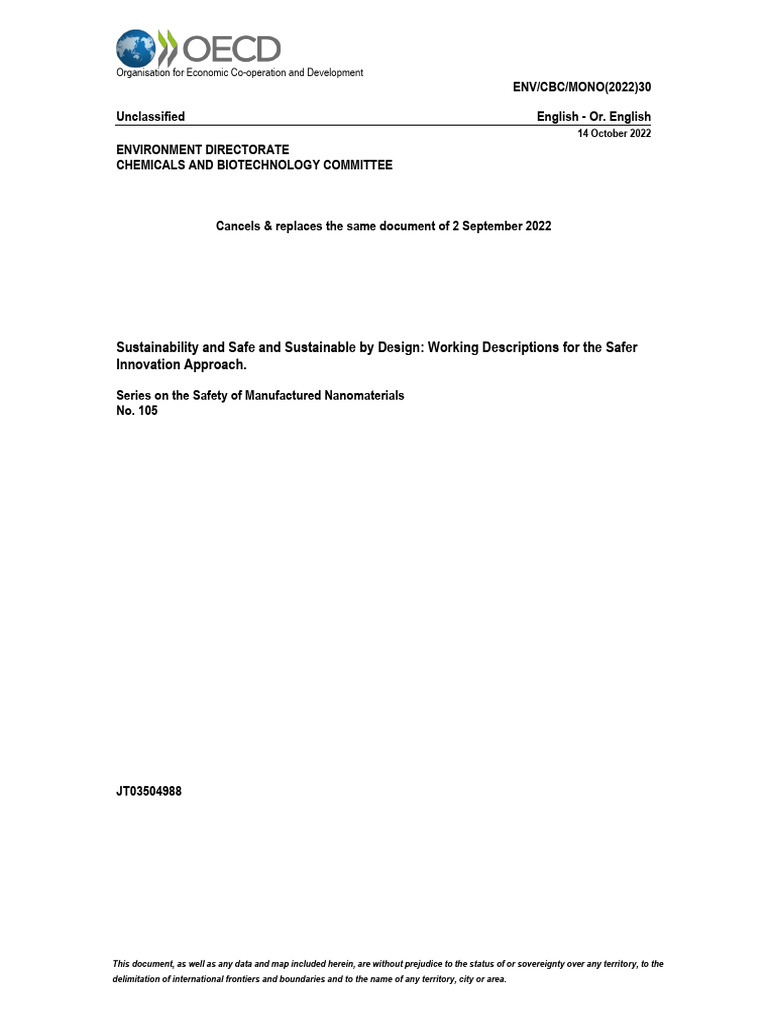 OECD_Sustainability and Safe and Sustainable by Design | PDF ...