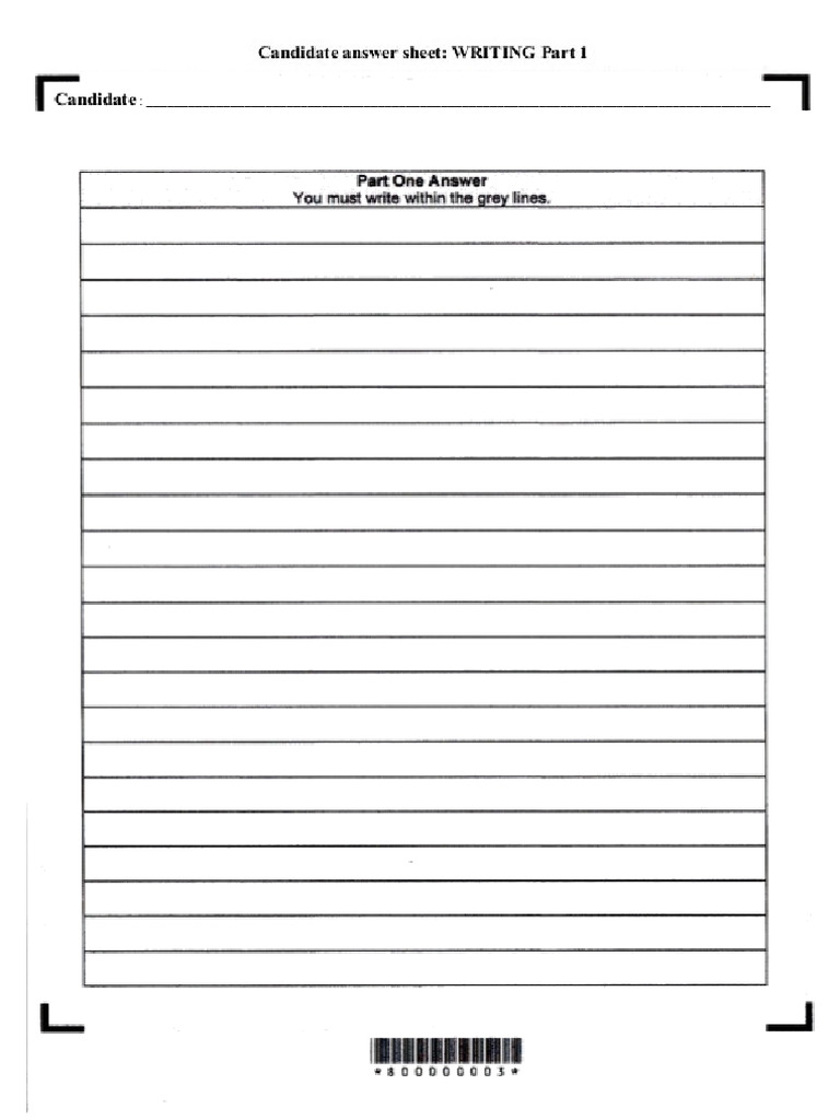 Writing Answer Sheet - Fce - Cae | PDF