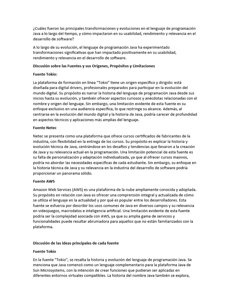 Evolución y Usabilidad de Java | PDF | Java (lenguaje de programación ...