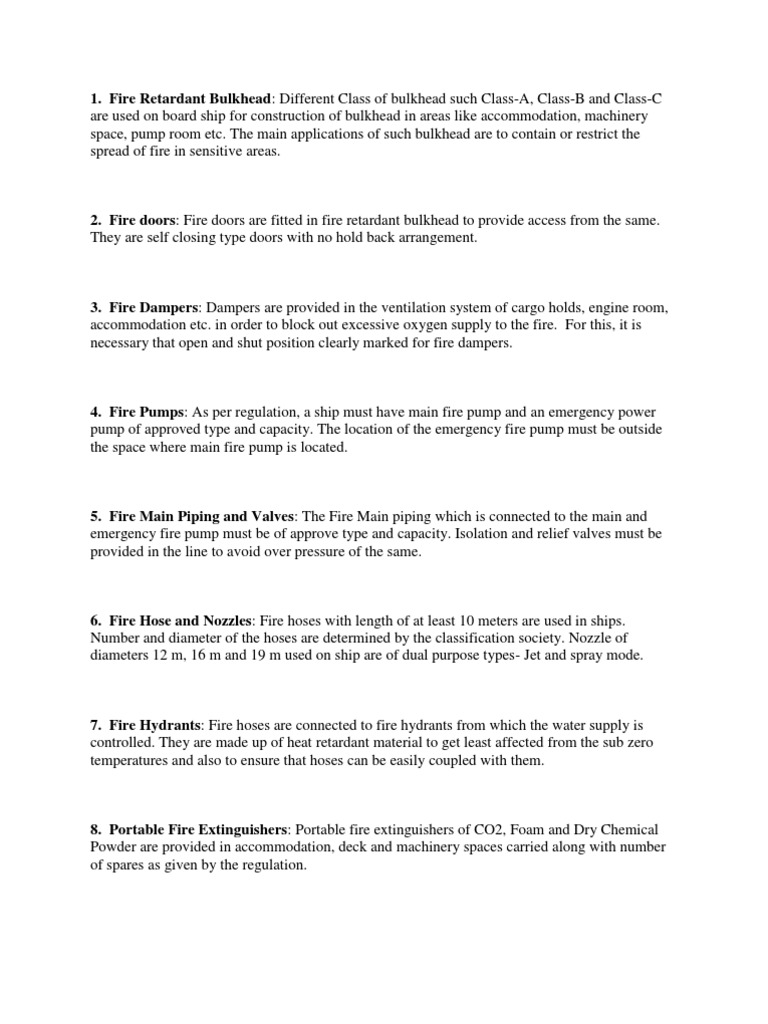 16 Fire Fighting Appliance and Preventive Measures Onboard Ships | Oil ...