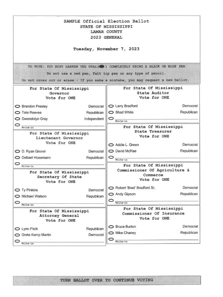 Lamar County - Sample Ballot | PDF