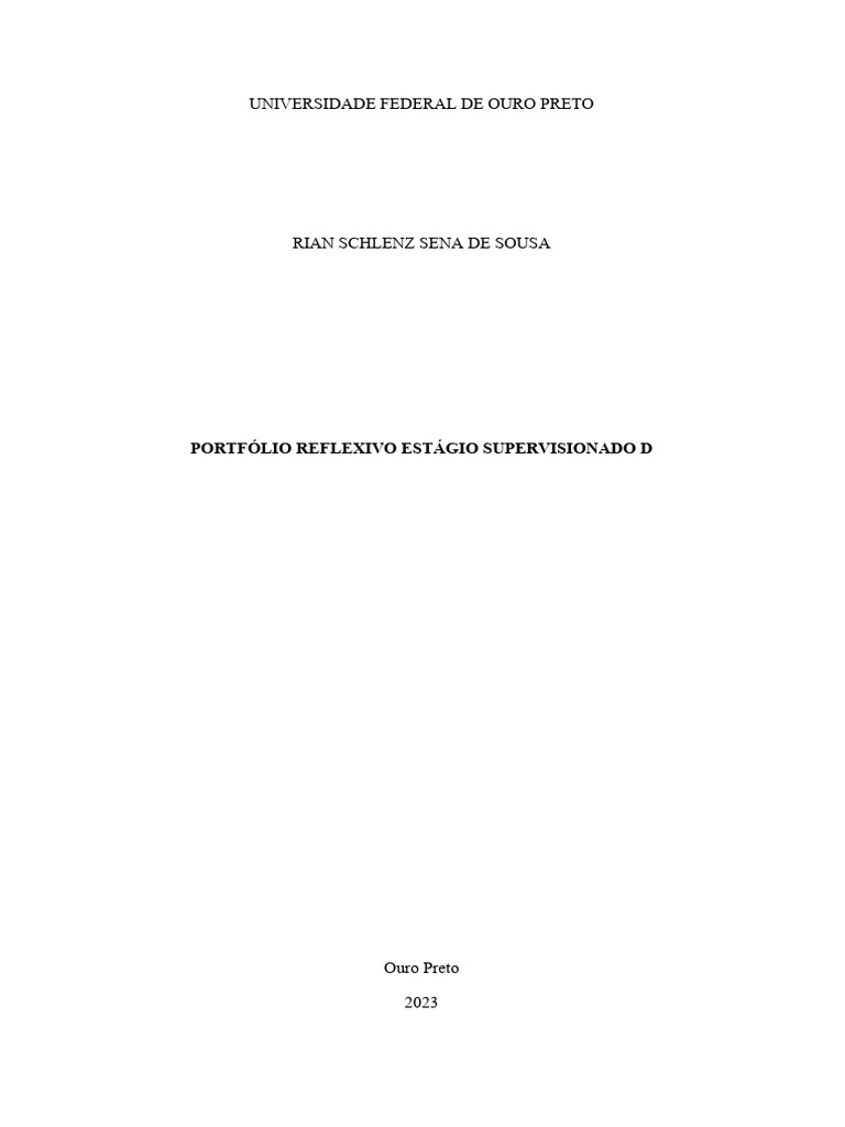 Portfólio Estágio D - Completo | PDF